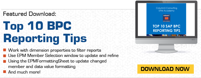 SAP BPC Reporting Tips & Tricks